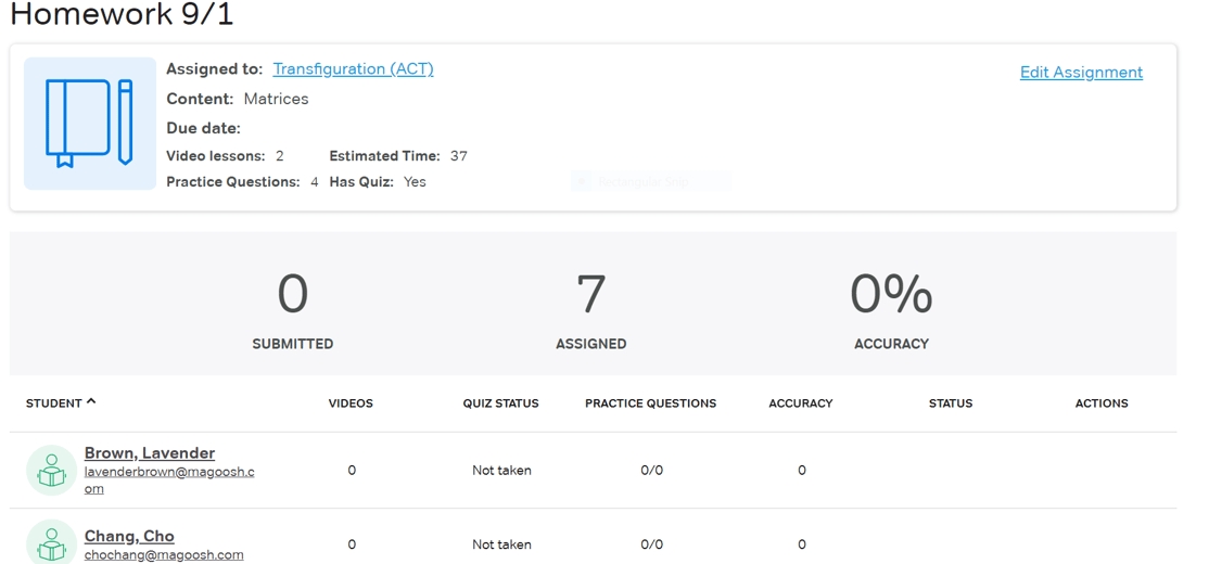 How do I view assignment results?